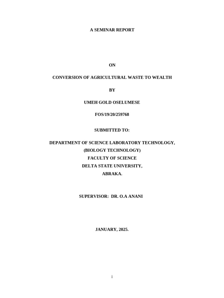 Agricultural Waste To Wealth | PDF | Biogas | Biodiesel