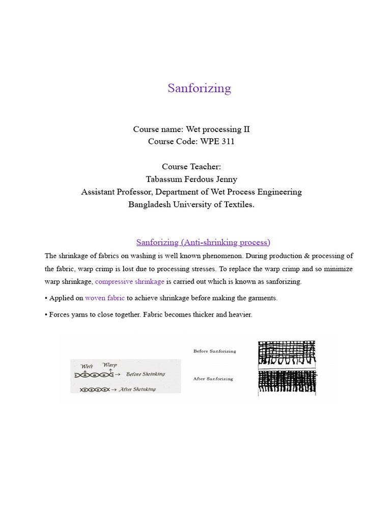 Sanforizing | PDF | Textiles | Wool