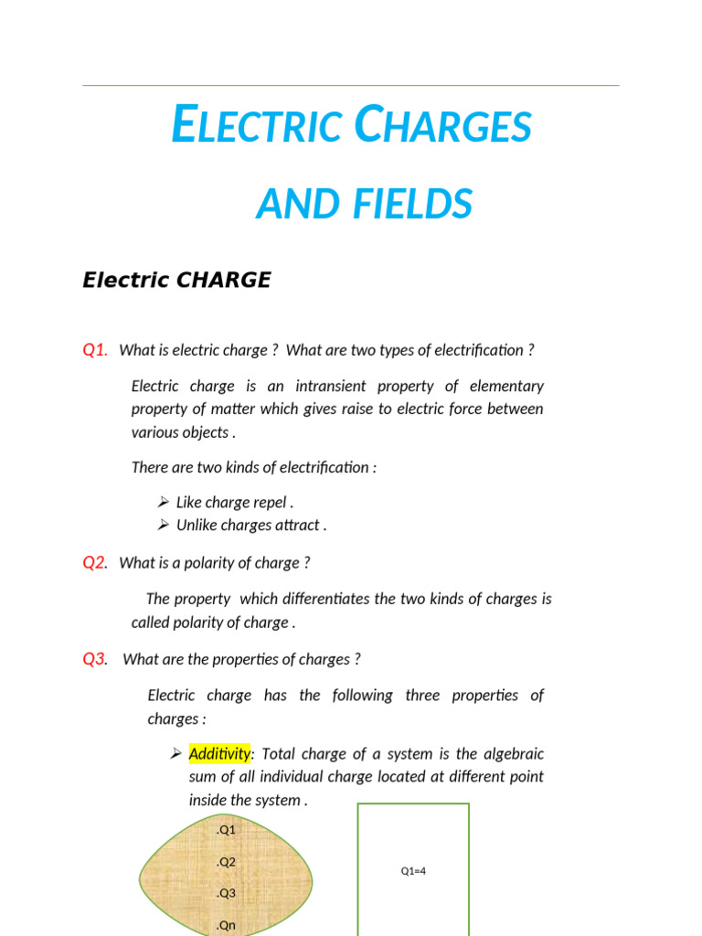 Electric Charges | PDF