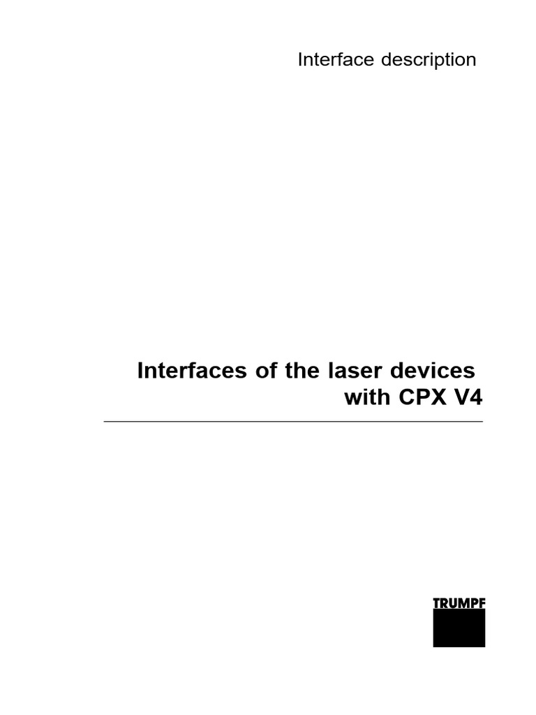 TRUMPF Manual - Interfaces of The Laser Devices | PDF | Input/Output | Programmable Logic Controller