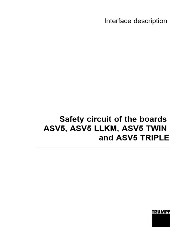 TRUMPF Manual - Safety Circuit | PDF | Switch | Electrical Connector