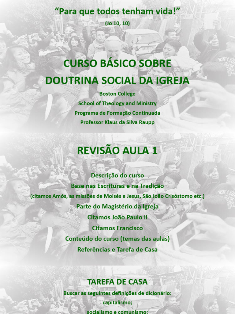 BC - STM - Dsi - Aula 2 - Slides | PDF | Economia | Ensino social Católico