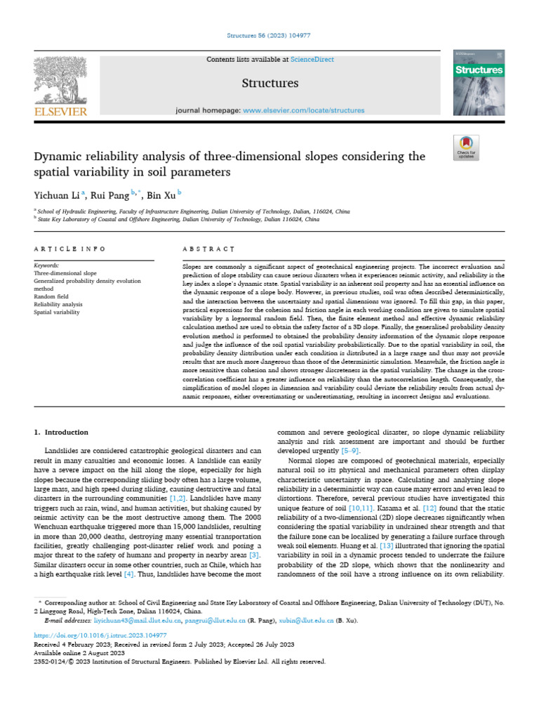 3D - Spatial Variability in Soil Parameters | PDF | Landslide | Reliability Engineering