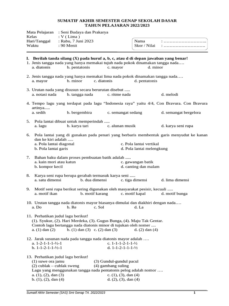 7 SBDP Kelas 5 | PDF