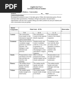 Unit 1 Oral Progress Assessment Chart: Name | PDF