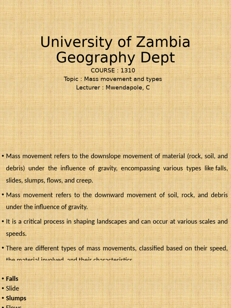 Types of Mass Movement Explained | PDF | Landslide | Snow