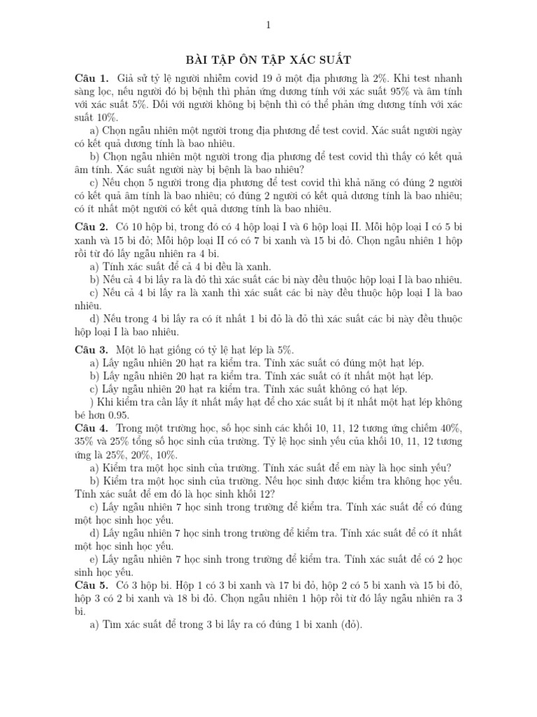 Bai Tap On XS TK | PDF