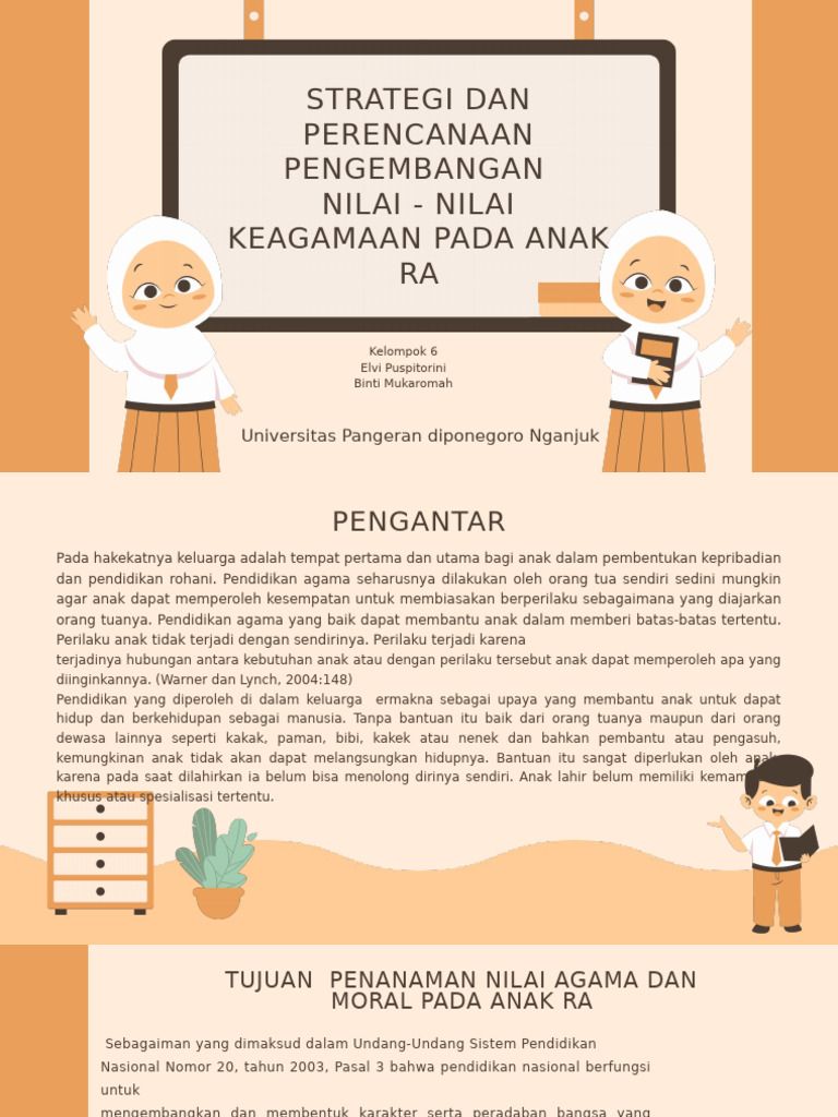 strategi dan pengembangan nilai nilai agama islam pada anak usia dini | PDF