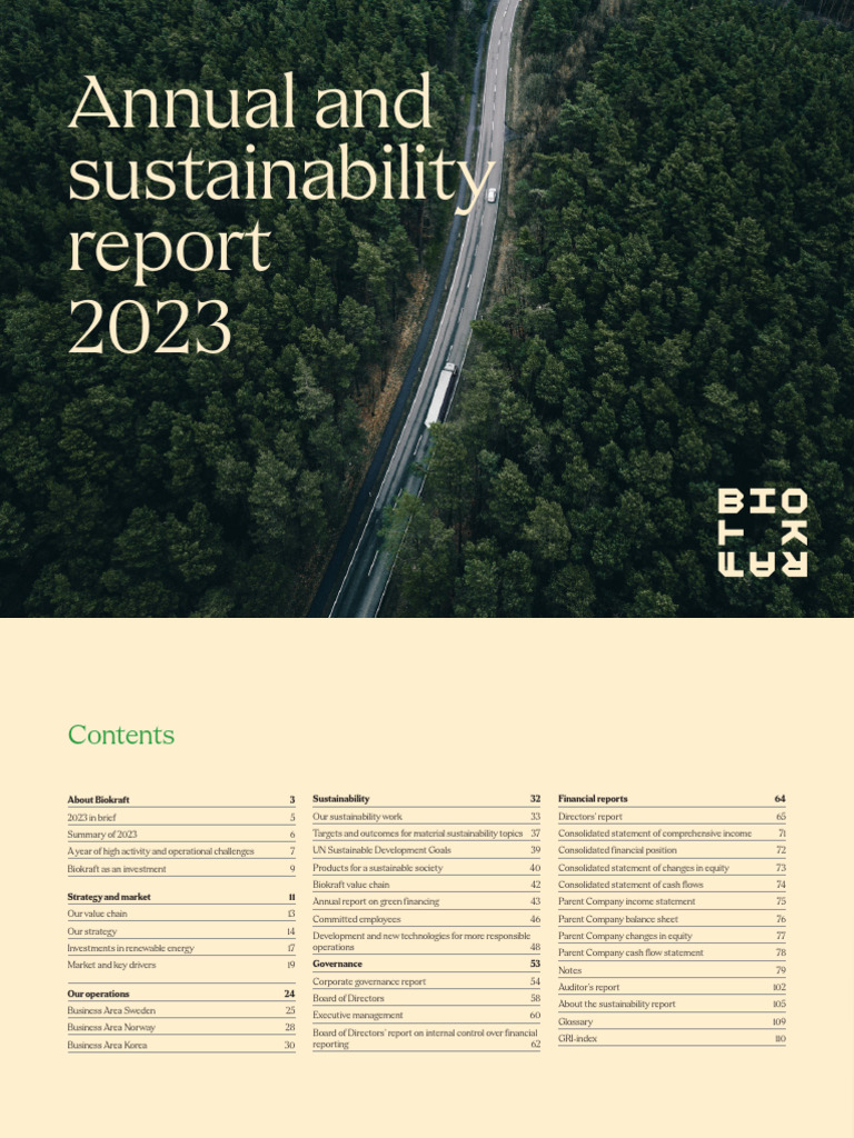 Biokraft Annual and Sustainability Report 2023 | PDF | Biogas