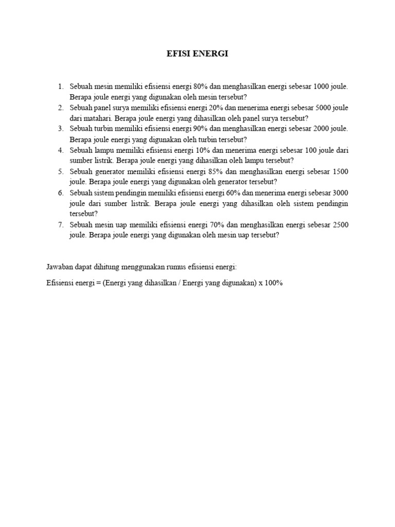 Efisiensi Energi | PDF