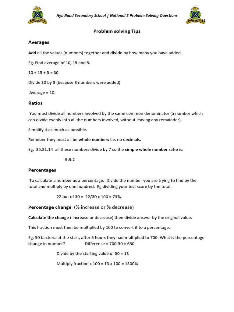 N5 Biology ' | PDF | Percentage | Mathematics