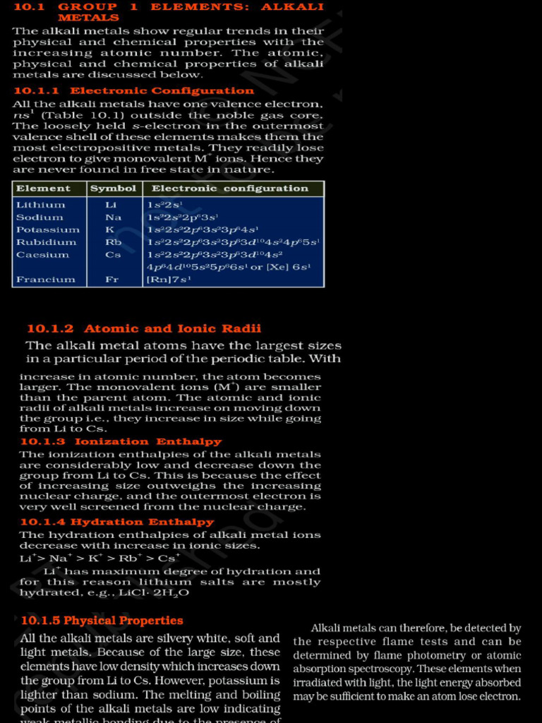 S Block Elements | PDF