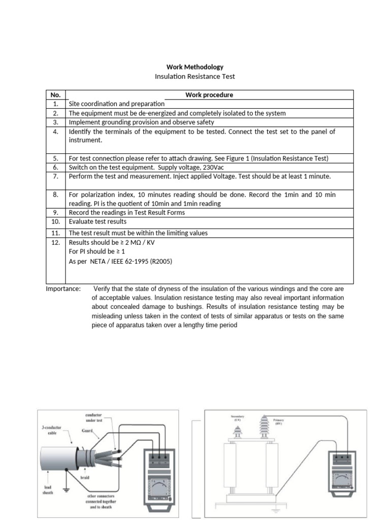 Insulation Resistance Test | PDF