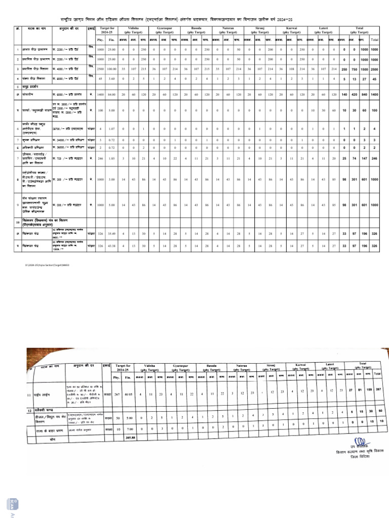 2024-25 Physical Target Plan | PDF