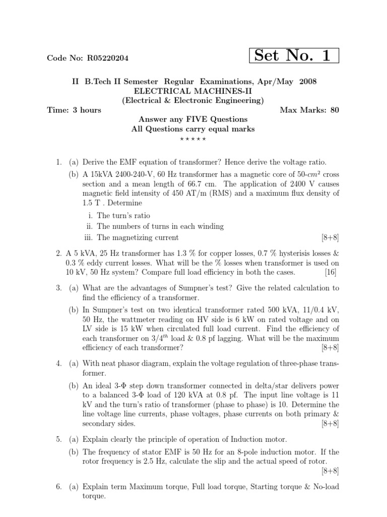 Electrical Machines II | PDF