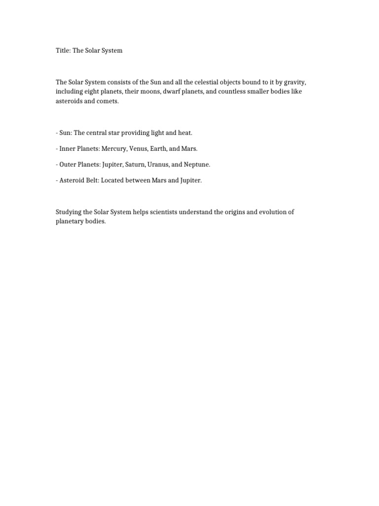 Overview of the Solar System | PDF
