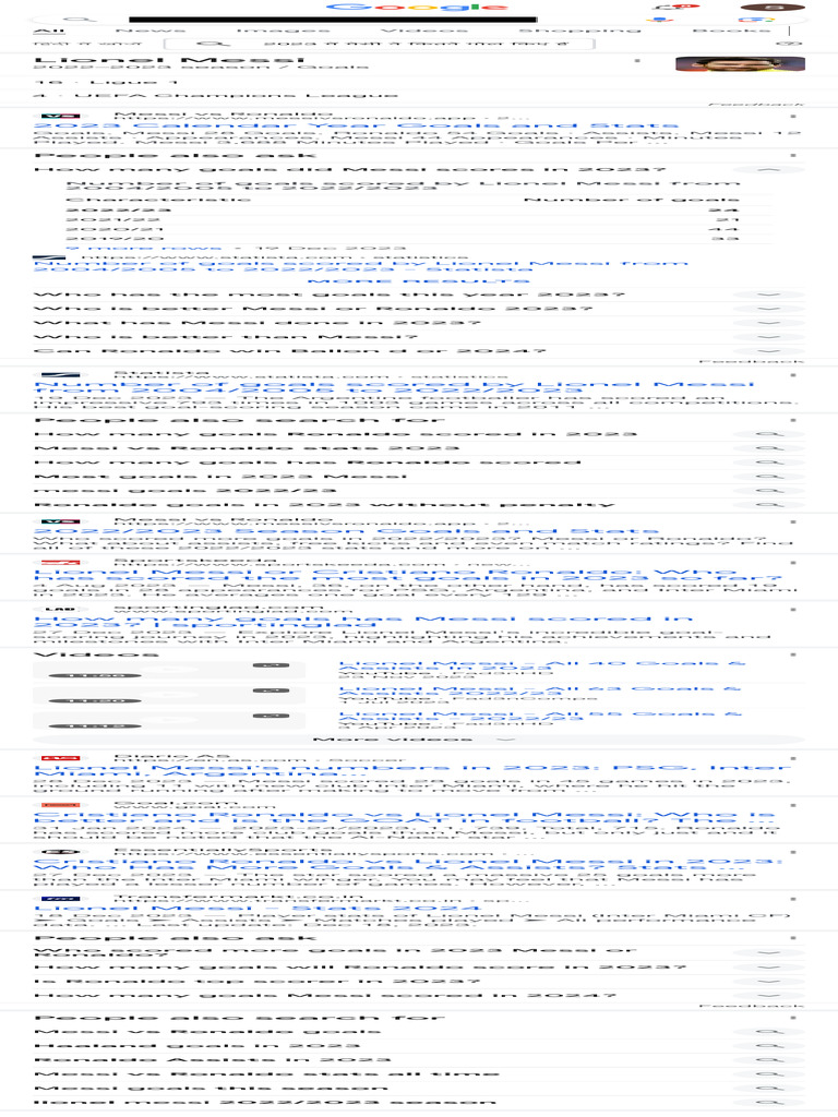 How Many Goals Has Messi Scored in 2023 - Google Search | PDF | Lionel ...