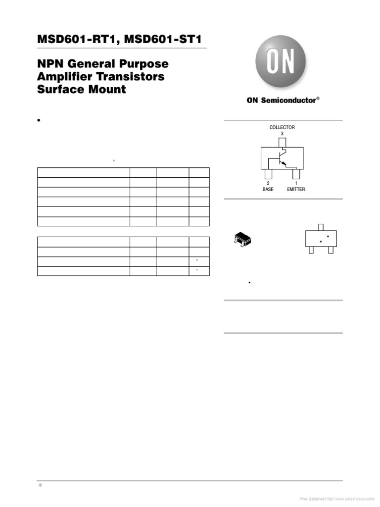 MSD601-RT1 ONSemiconductor | PDF | Electrical Engineering | Electricity