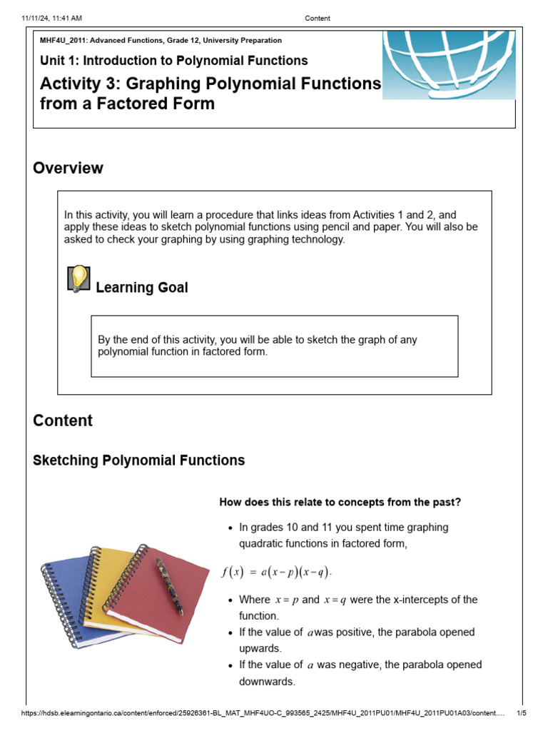 Graphing Polynomial Functions Guide | PDF | Zero Of A Function | Polynomial