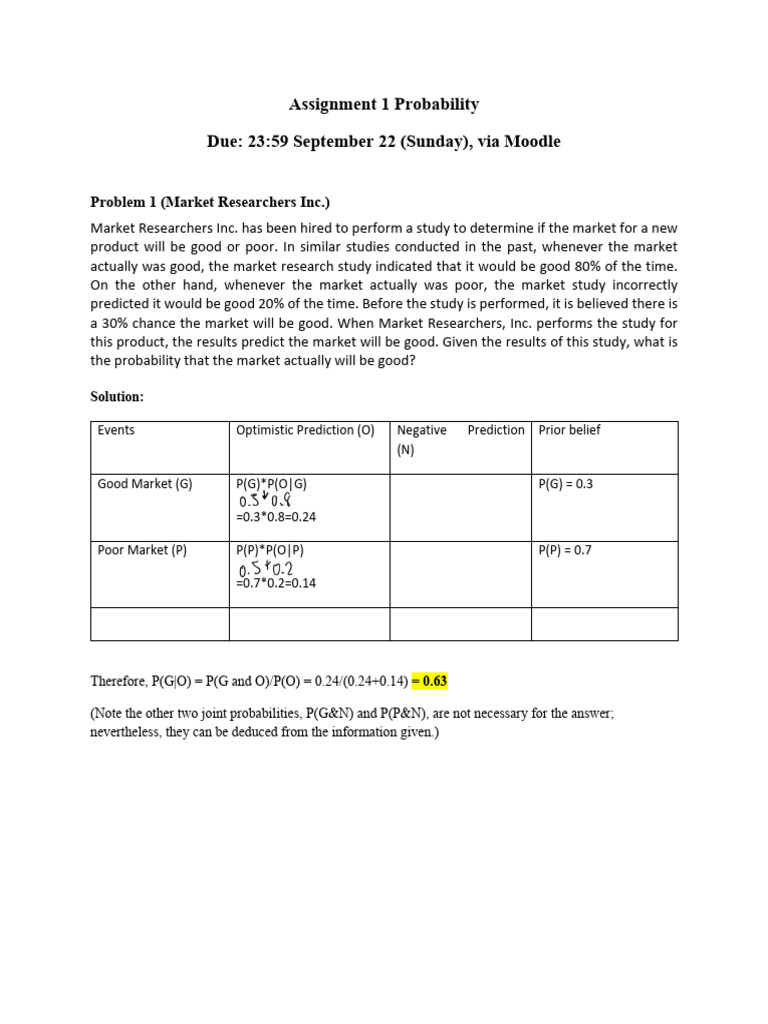 Assignment1 Probability Solution | PDF | Probability | Statistical Theory