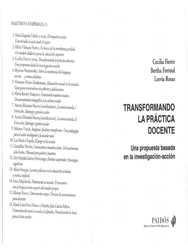 Fierro - Transformando La Practica Docente 1 1 - Editado | PDF