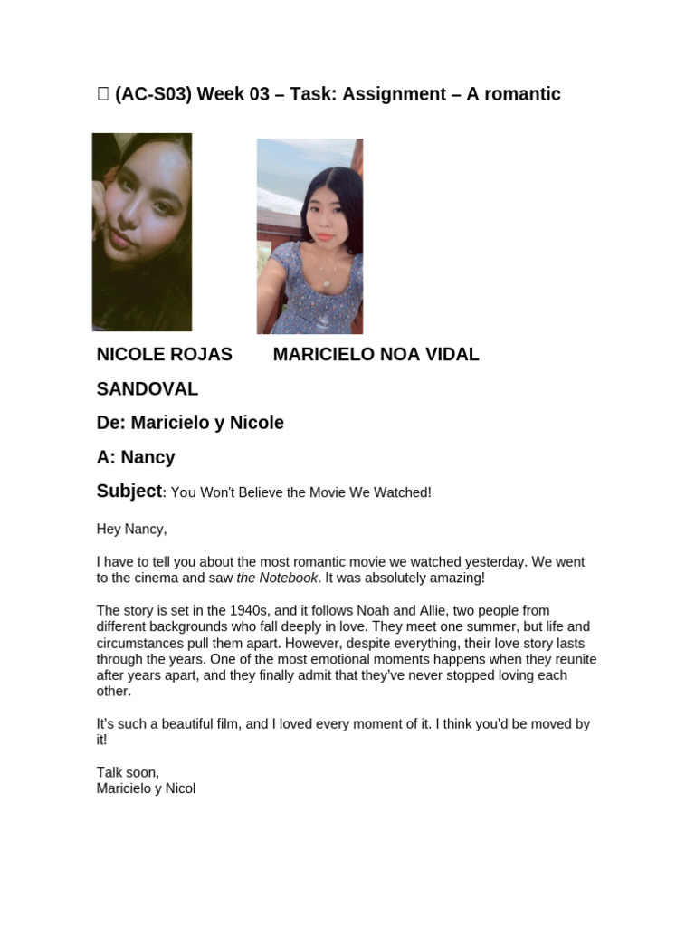 Romantic Movie Review: The Notebook | PDF