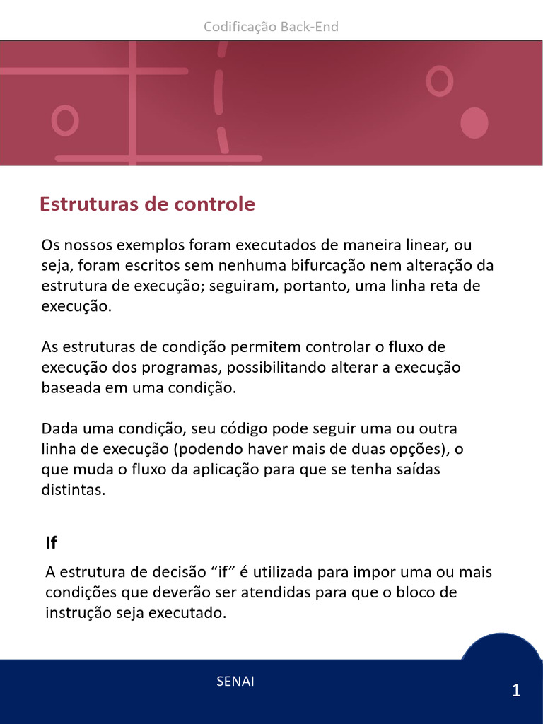 Estruturas de Controle em Back-End | PDF | Controle de fluxo | Informática