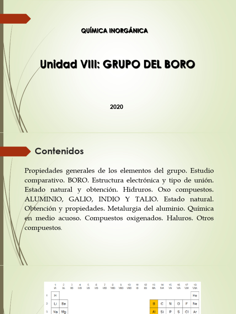 Propiedades y Compuestos del Boro | PDF | Ácido | Boro