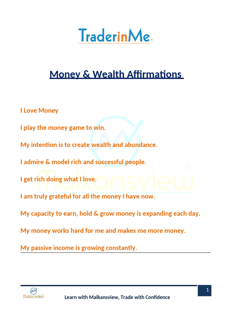 Money Affirmations | PDF