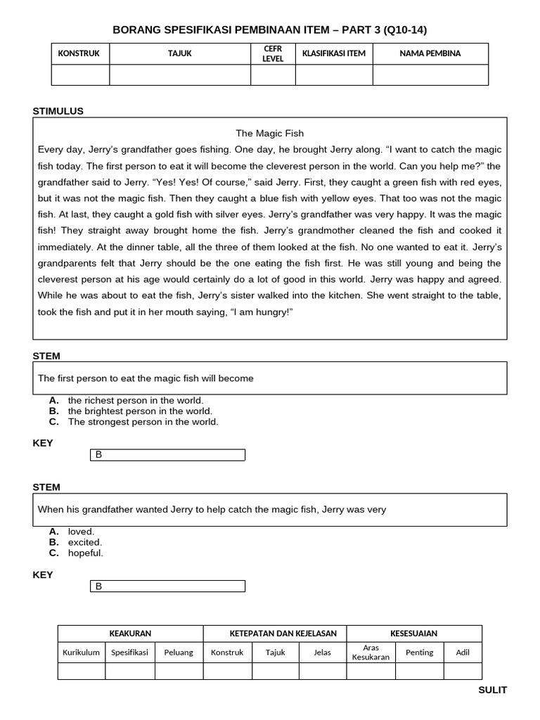 Magic Fish Story Analysis & Questions | PDF