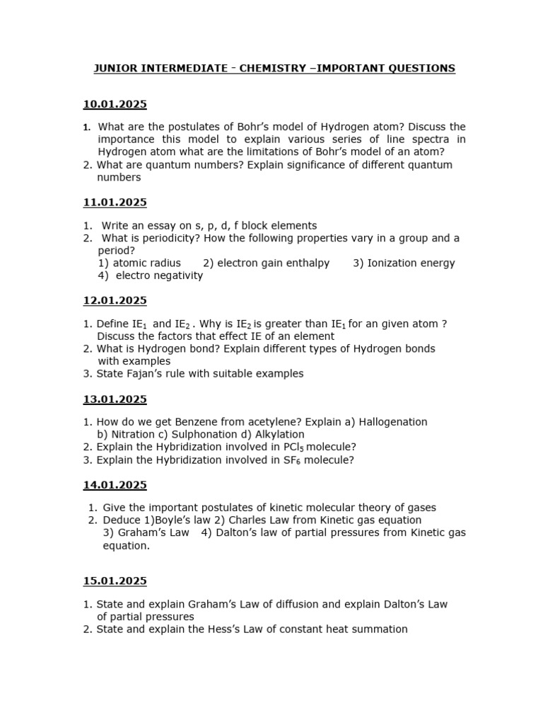 Jr.Chemistry | PDF | Hydrogen | Molecules