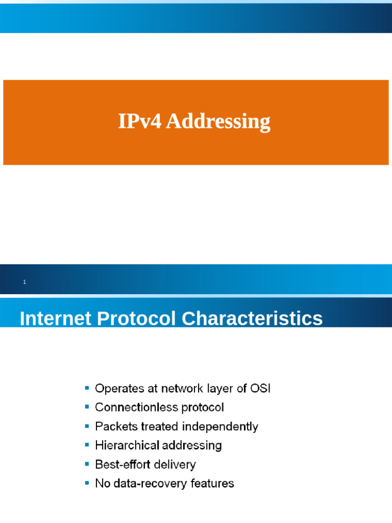Lesson 3-1 - IPv4 Addressing | PDF | Ip Address | Internet Protocols