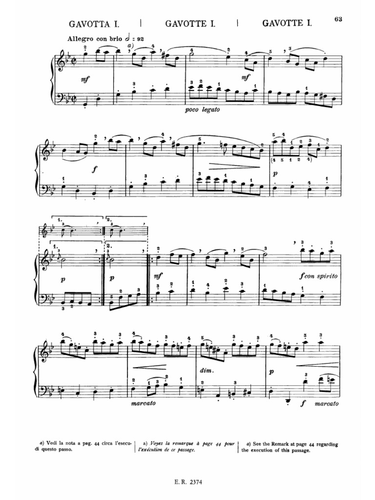 BACH-Gavotte I e II Dalla Suite Inglese n.3 | PDF