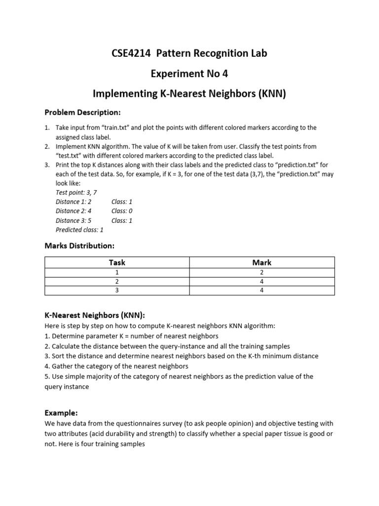 KNN Assignment Description | PDF | Information Science | Artificial Intelligence