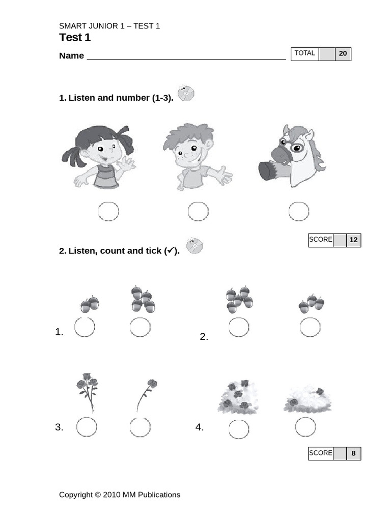 Test 1 - Smart Junior 1 | PDF
