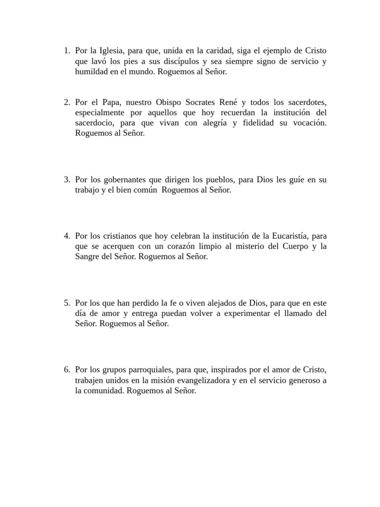 Moniciones Jueves Santo | PDF