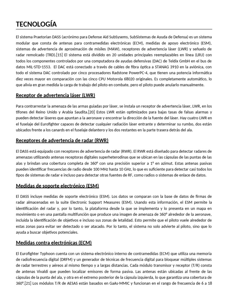 Sistema DASS del Eurofighter Typhoon | PDF | Frecuencia de radio | Radar
