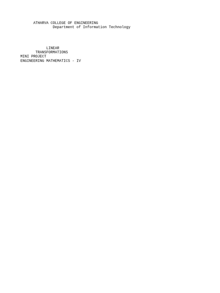 Em 4 Mini Project Linear Transformations | PDF | Linear Map | Matrix (Mathematics)