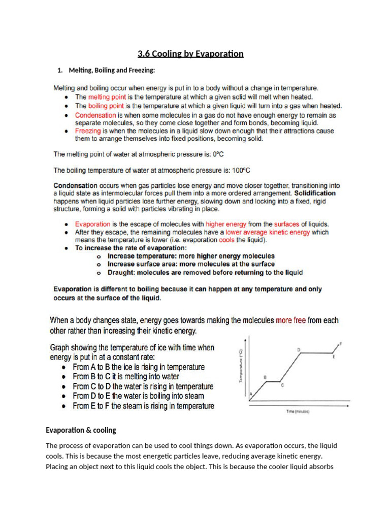 Notes On Cooling by Evaporation | PDF