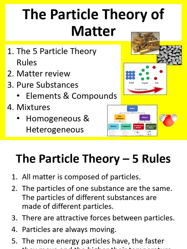 Particle Theory and The Classification of Matter | PDF | Mixture ...