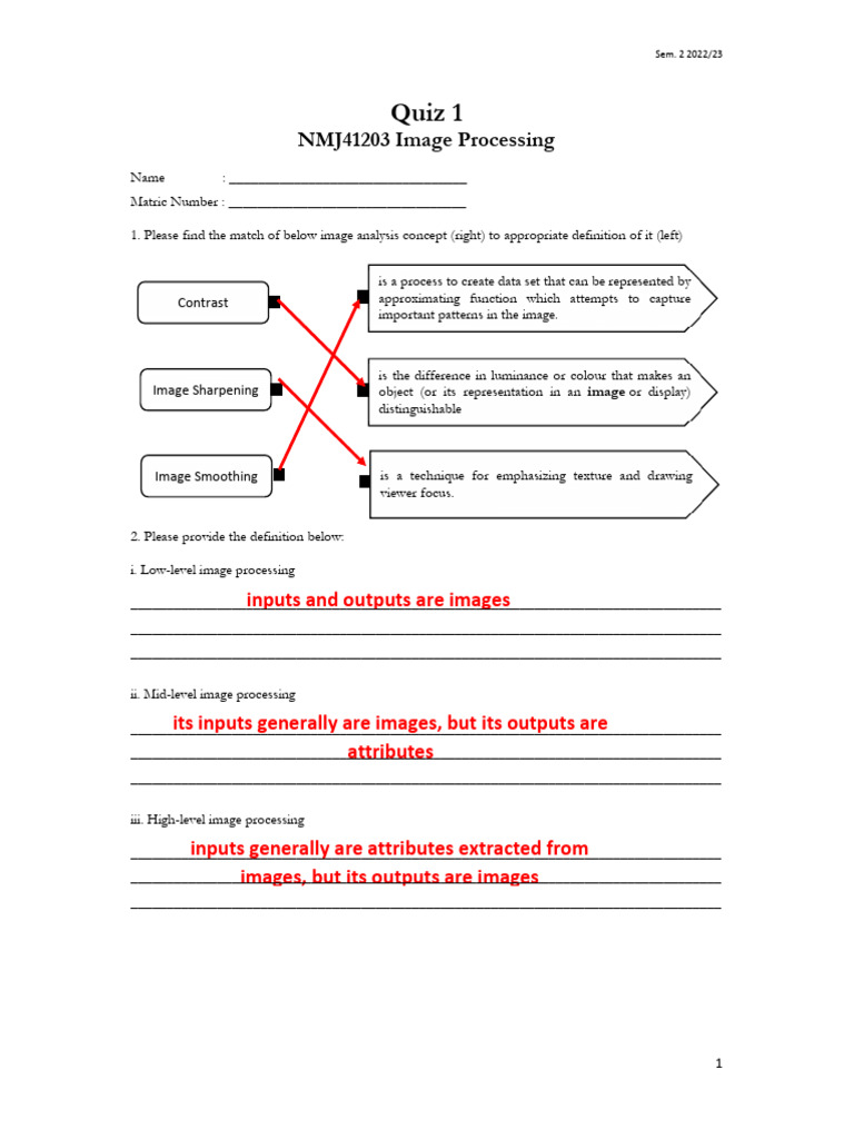 Image Processing Concepts Quiz | PDF | Image | Computer Graphics