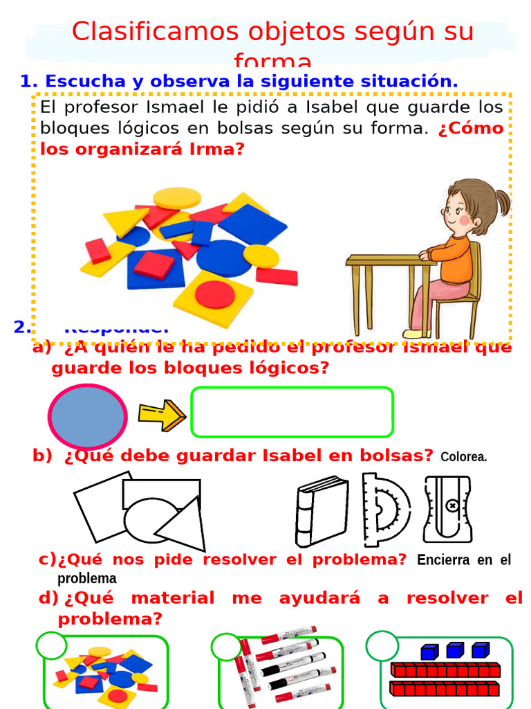 F. Clasificamos Objetos Según Su Forma. | PDF