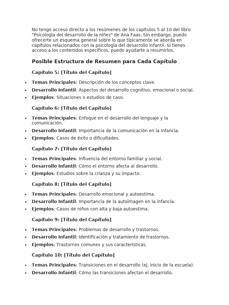 Los Capítulos 5 Al 10 Del Libro Siguiente | PDF | Desarrollo infantil | Aquisición de idioma
