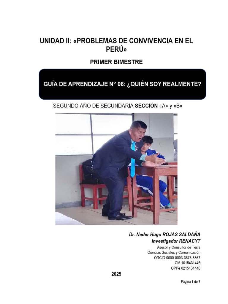 Guía de Aprendizaje #6 - Quién Soy Realmente - .2025 | PDF | Las emociones | Aprendizaje