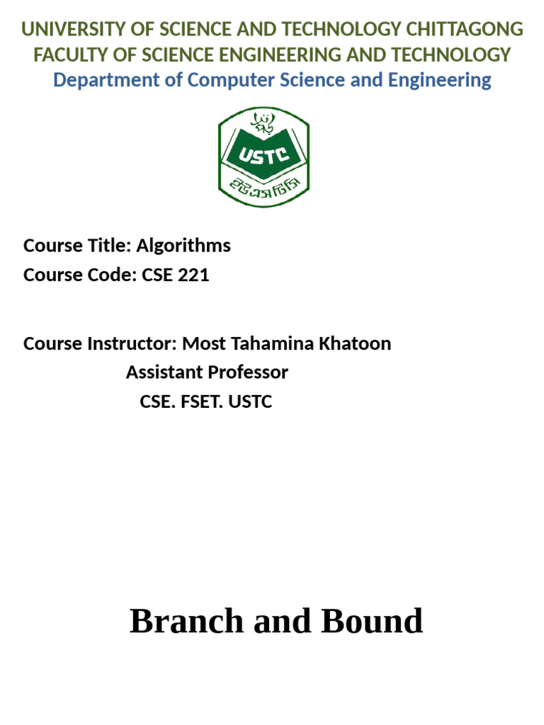 Branch and Bound | PDF