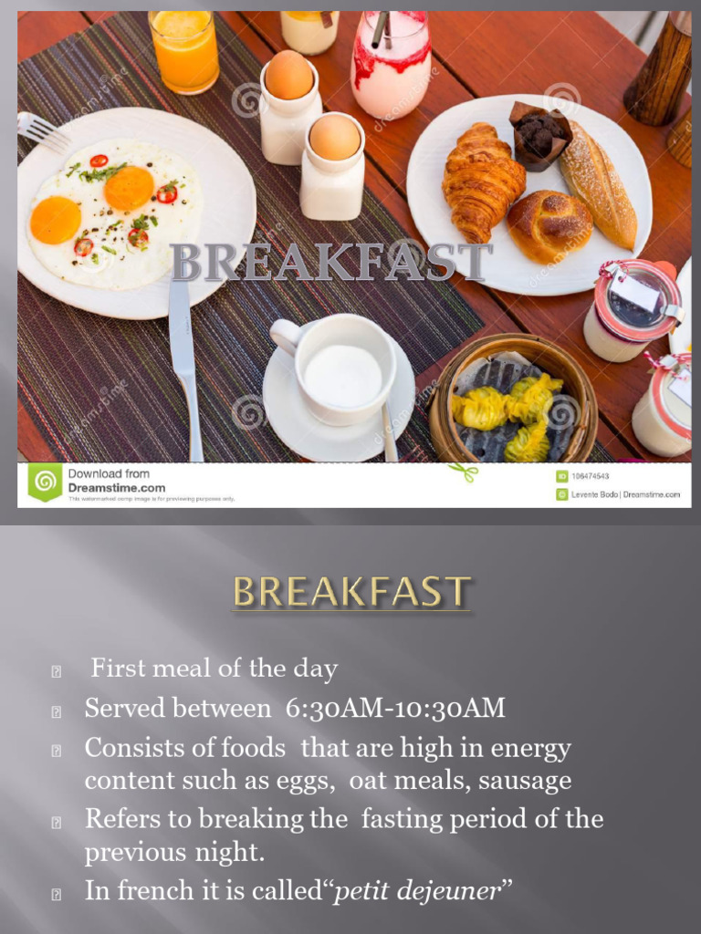Breakfast Types and Menu Options | PDF