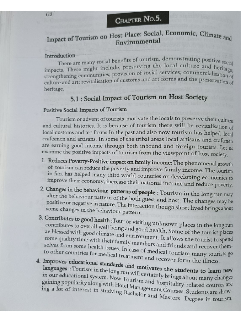 Chapter - 5 Tourism | PDF