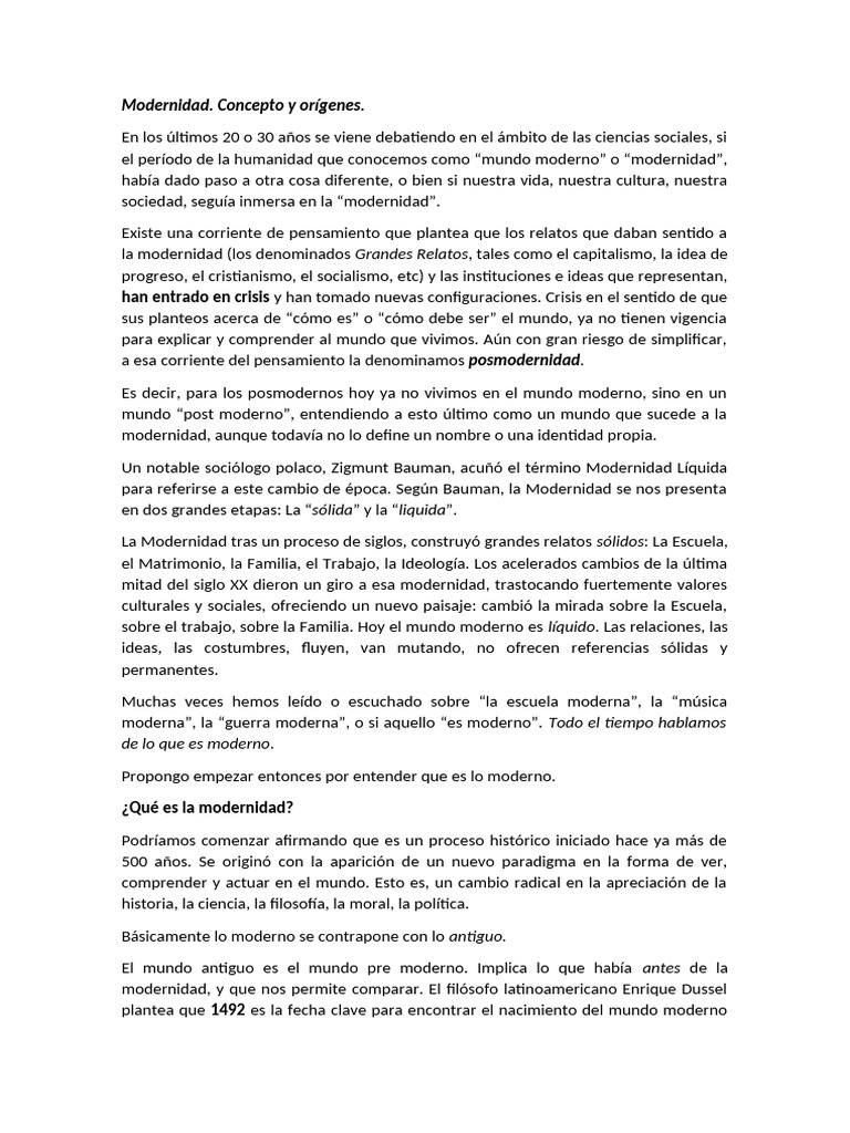 Modernidad: Orígenes y Transformaciones | PDF | Edades medias ...