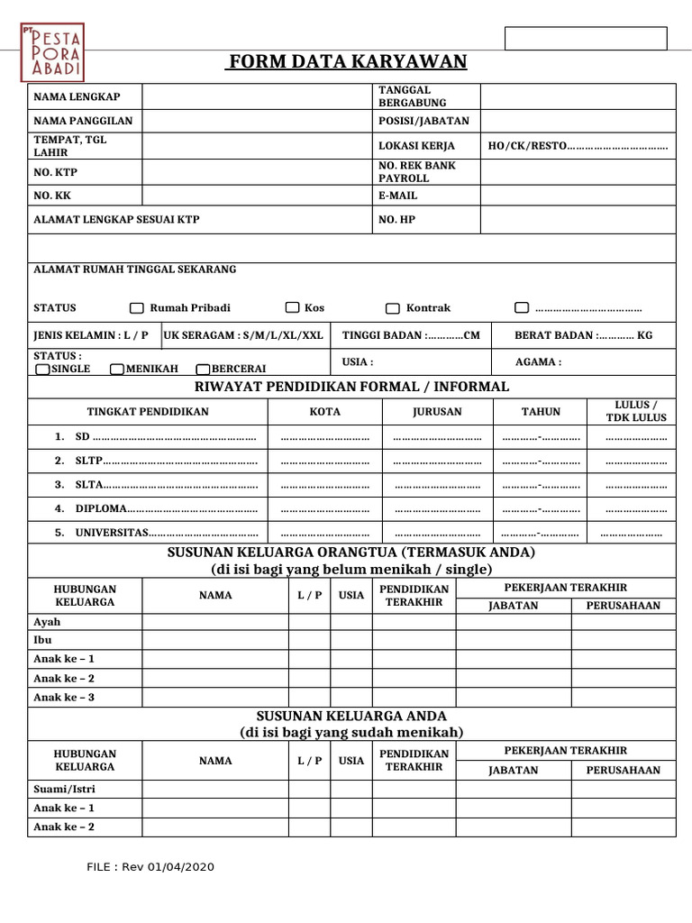 Data Karyawan Baru | PDF