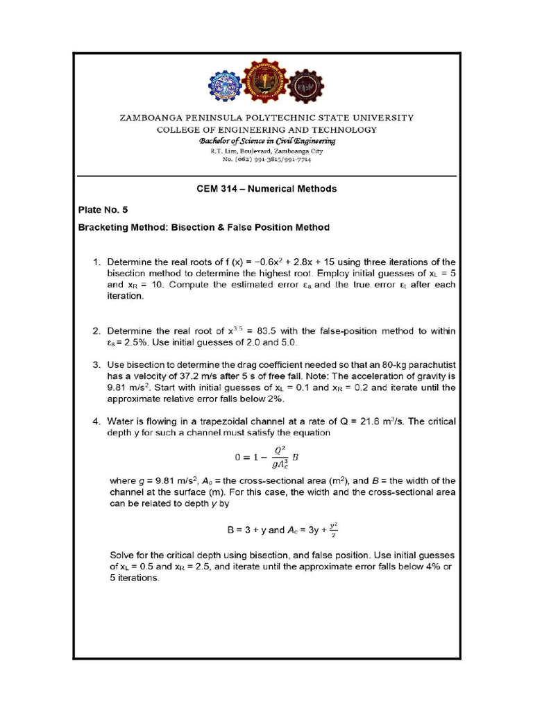 CEM 314 - Plate No. 5 | PDF